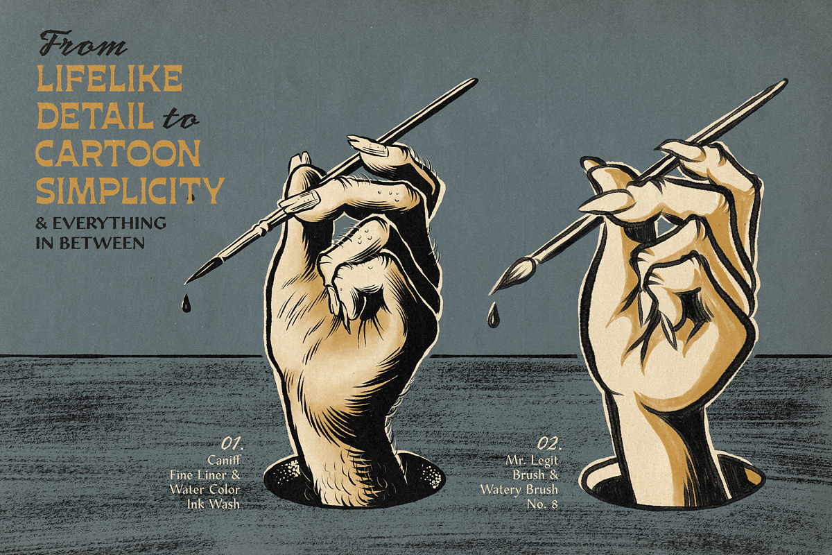 Rusty Nib Inkers for Procreate, a Brush Add-On by True Grit Texture Supply