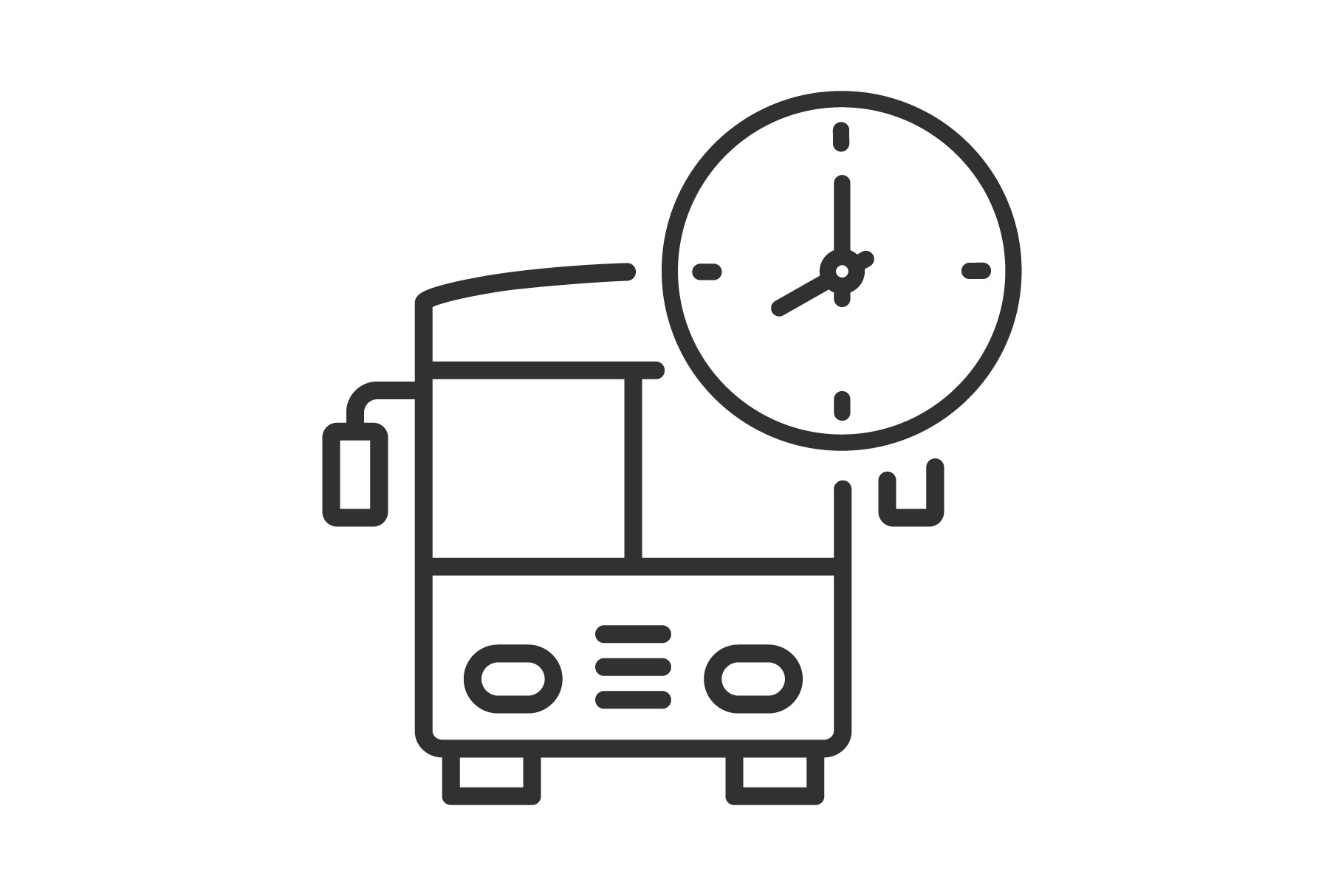 bus and clock icon, time to travel, an Outline Icon by 007NATALIIA ...