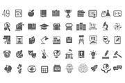 Round Flat White School Icons, an Icon by Vectorikart