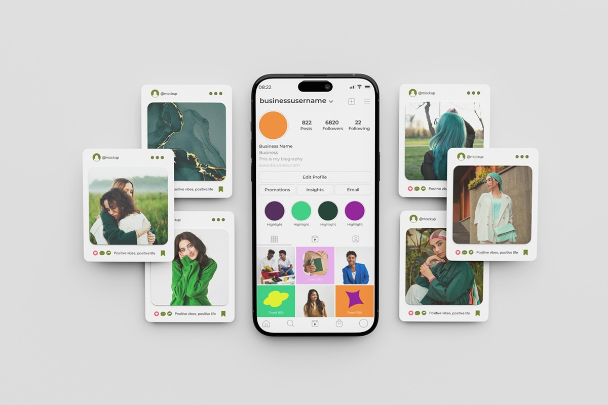 High Quality Social Media Mockup, a Wearable Device Mockup by Ataku Design