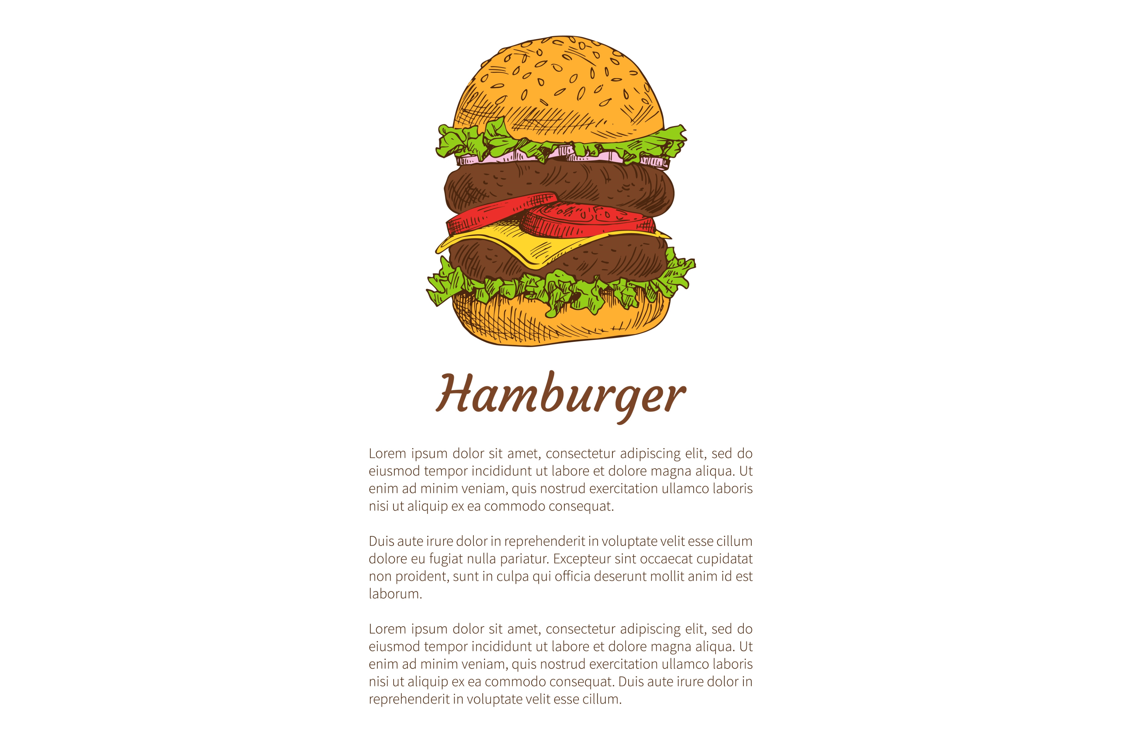 Hamburger Fast Food Poster Vector, a Food Illustration by robuart ...