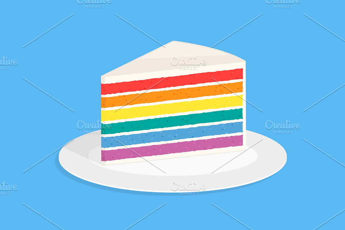 Rainbow Cake, a Food Illustration by Vector Kitchen by Zoljo | Creative ...