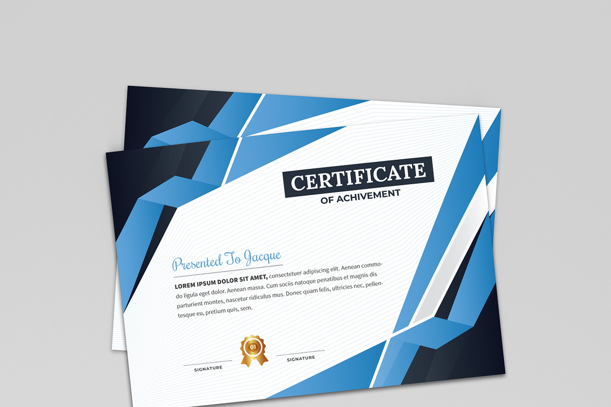 Modern Certificate Design, a Stationery Template by ZAAS