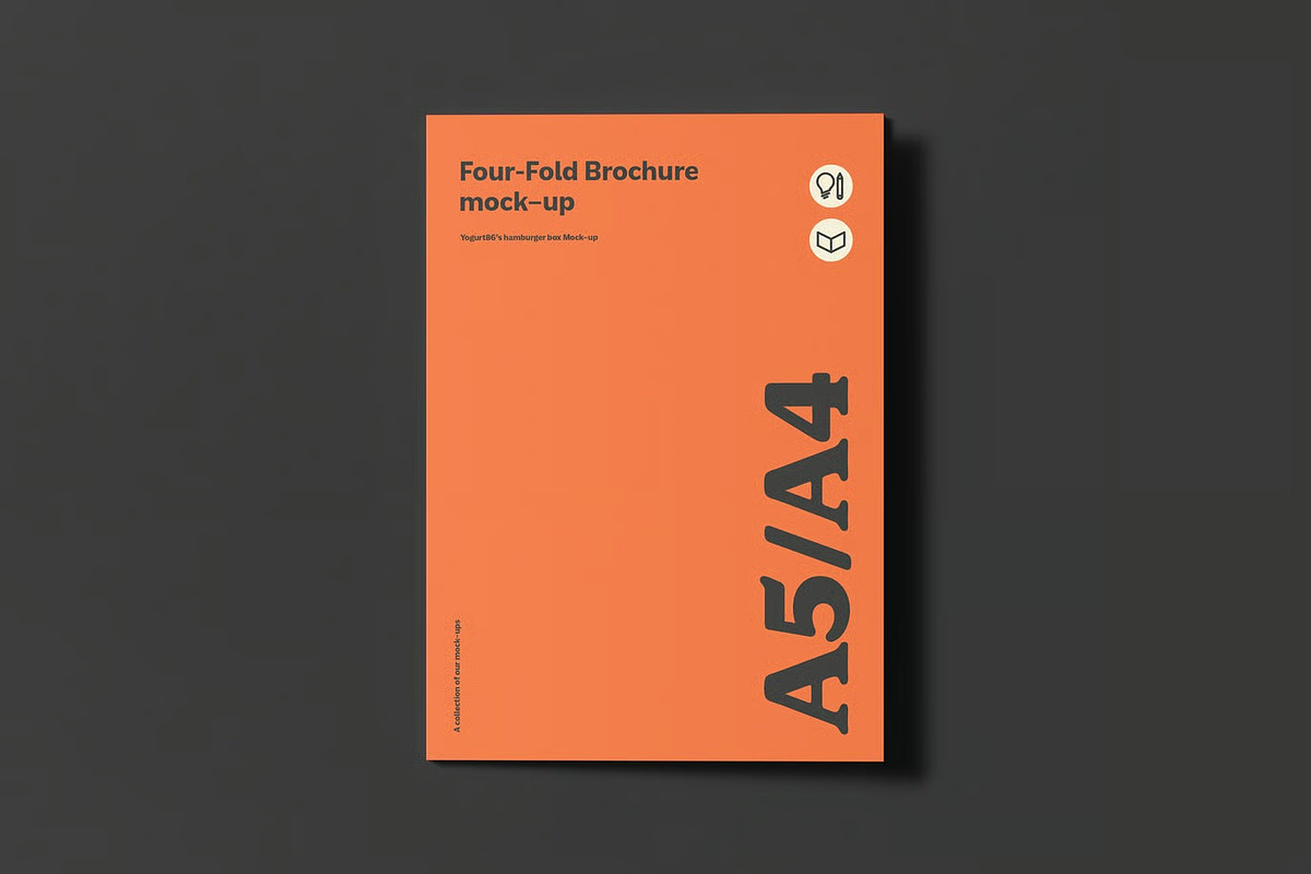 Four Fold A5 Brochure Mockup