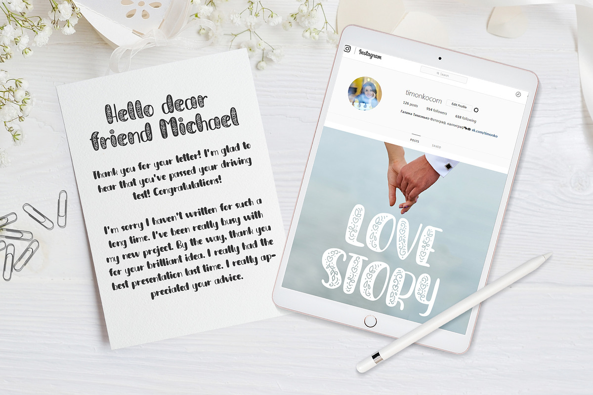 Big Love Drawn Valentine Heart Font