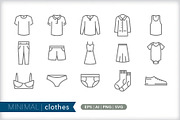 Clothing or closet icon set