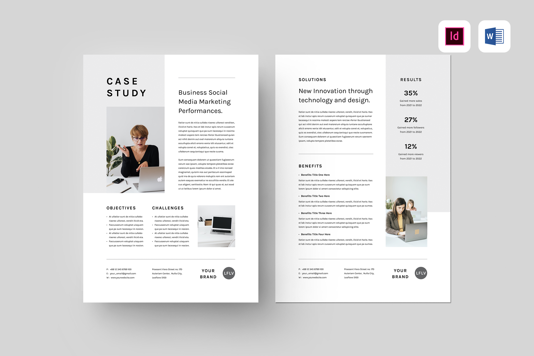 Case Study | MS Word & Indesign, a Flyer Template by Leaflove