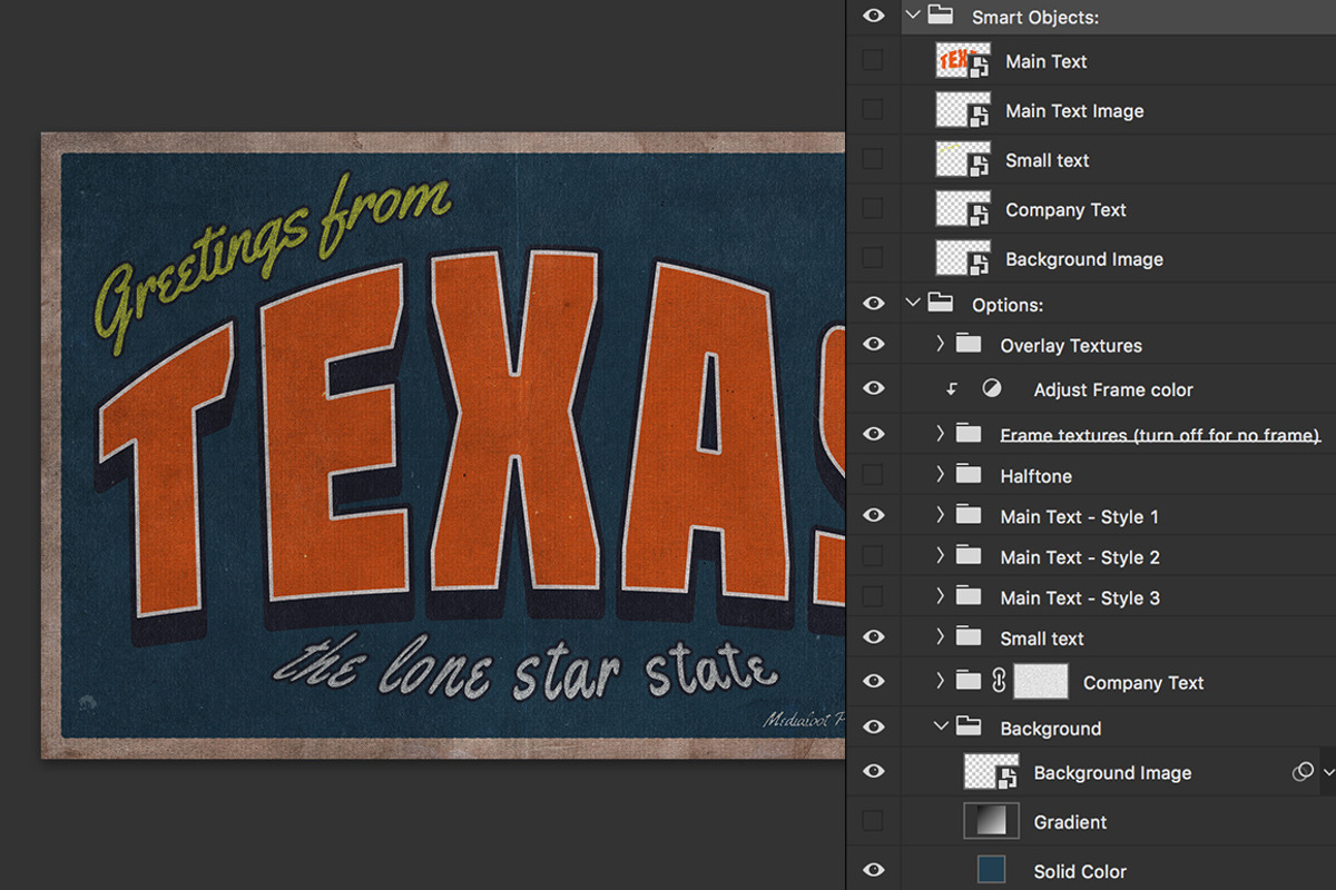Vintage Greetings Postcard Generator, a Card Template by Medialoot