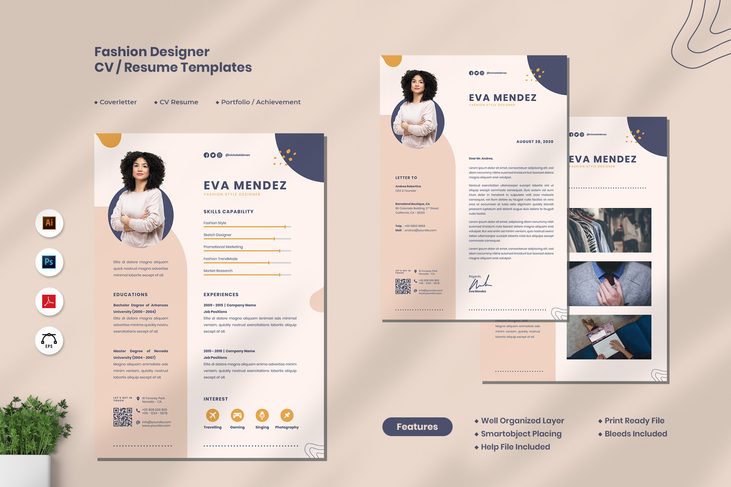 Fashion Designer CV Resume, a Resume Template by Rahardi Creative