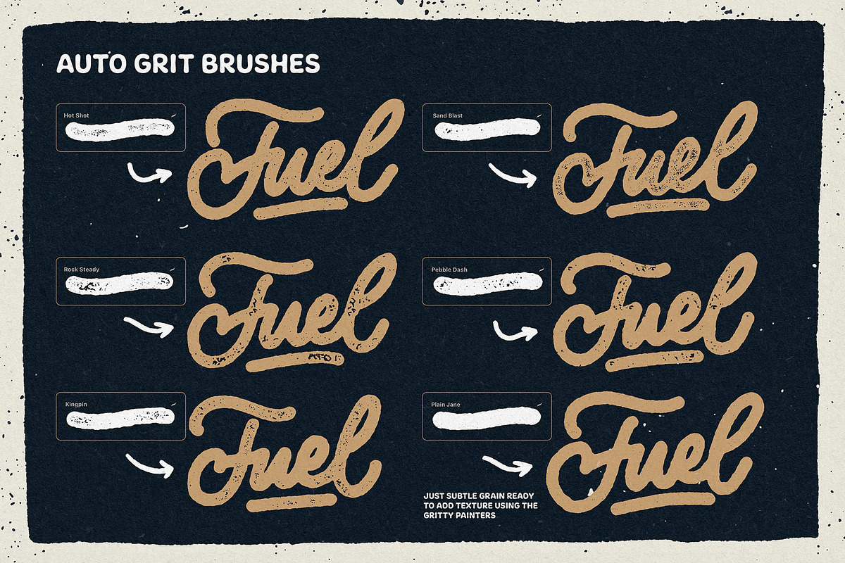 TRASH TYPE Gritty Texture Brushes, a Brush Add-On by Ian Barnard