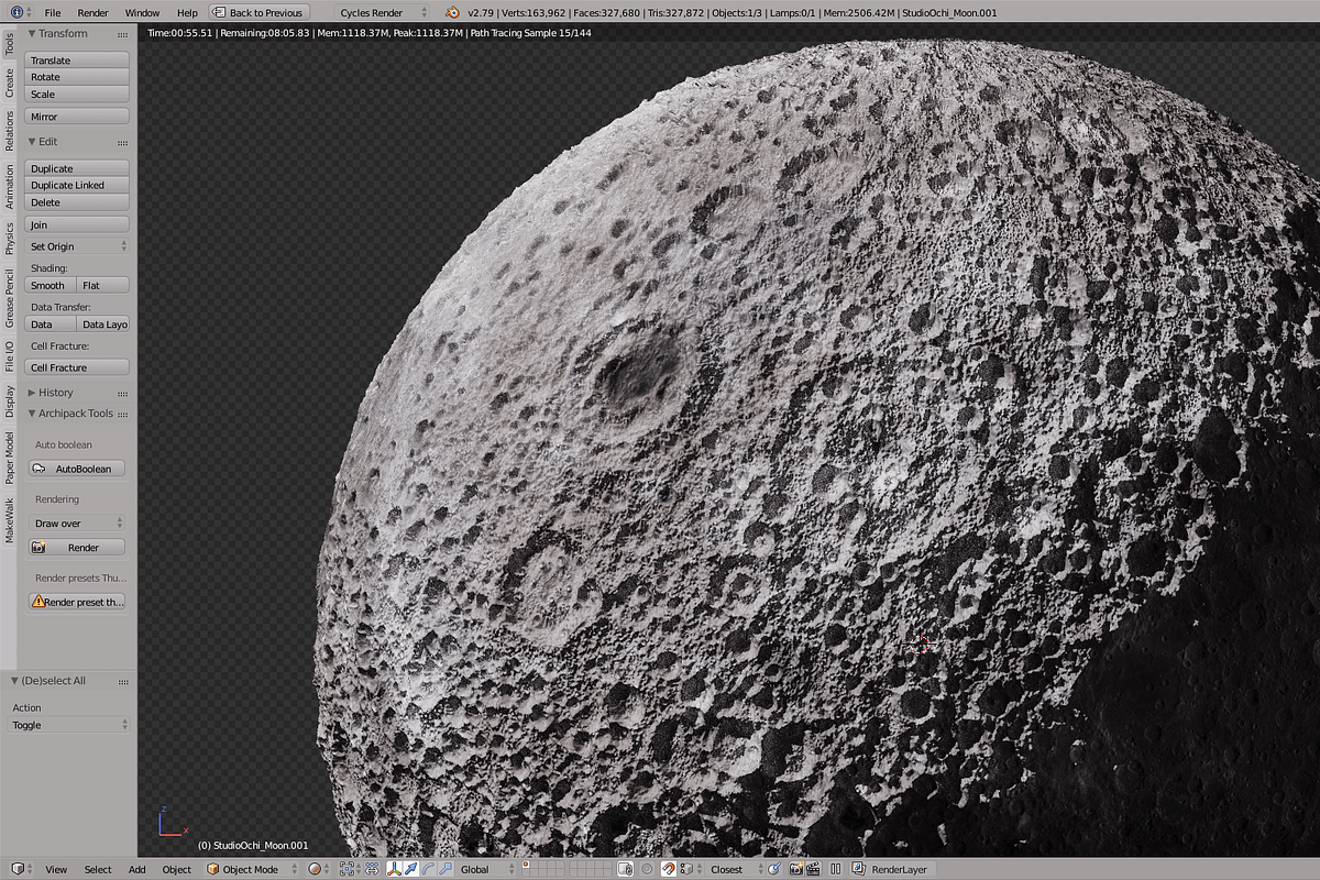 Moon, an Environmental 3D Model by Studio Ochi