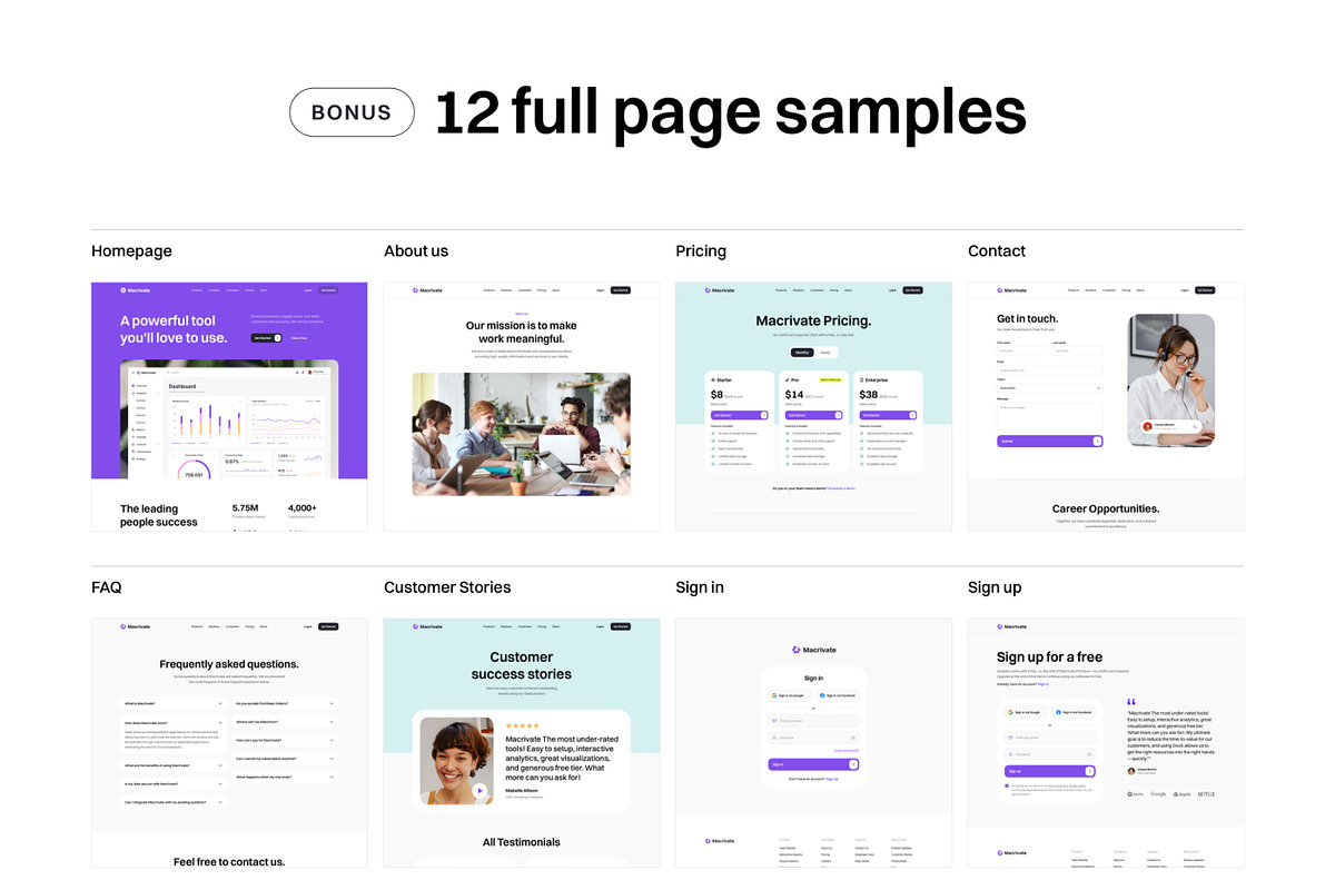 SaaS Blocks UI Kit, a Landing Page Template by CreativeUI