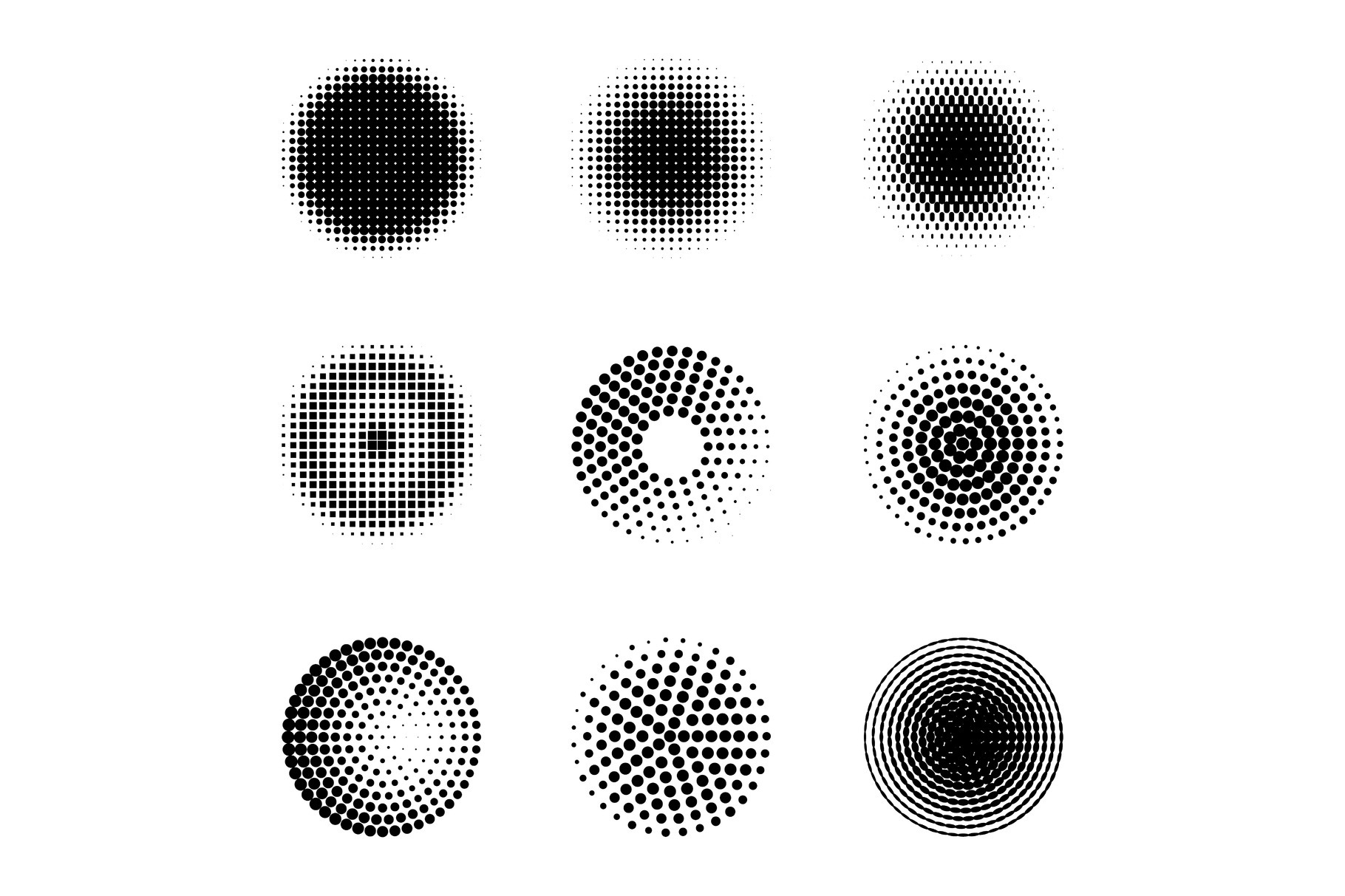 Radial halftone. Different gradient, a Decorative Illustration by YummyBuum