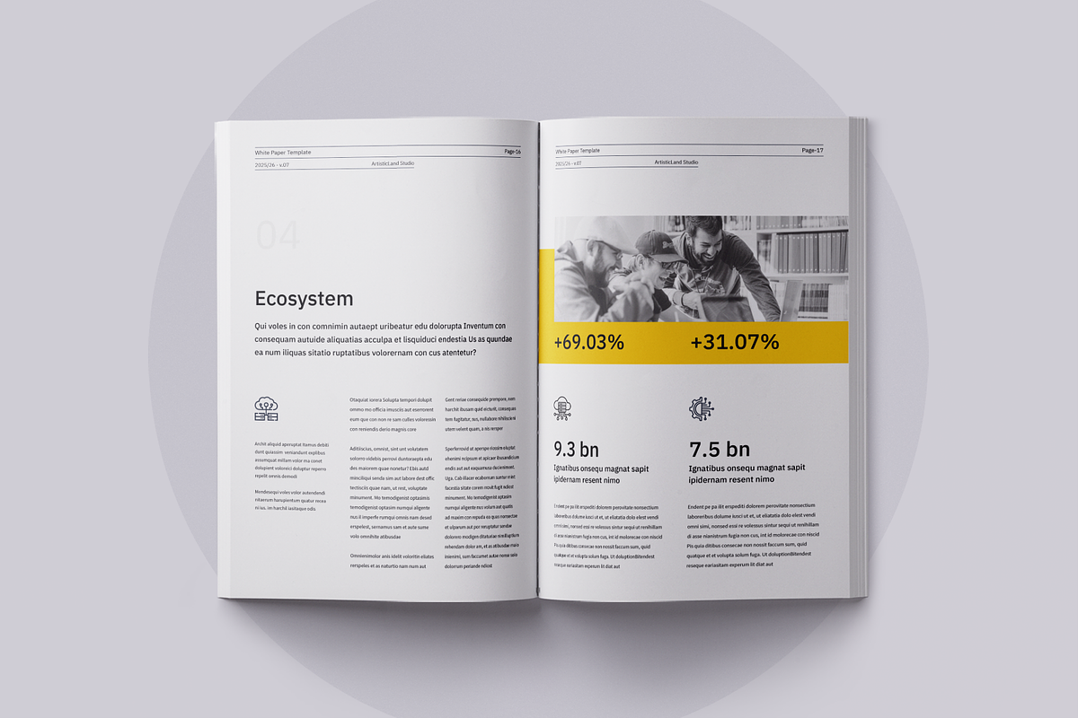 White Paper | Canva, Word, PPTX, IND, a Brochure Template by ArtisticLand