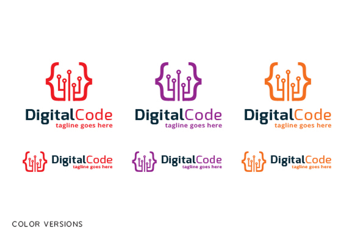 Digital Code Logo Template, a Branding & Logo Template by gunaonedesign