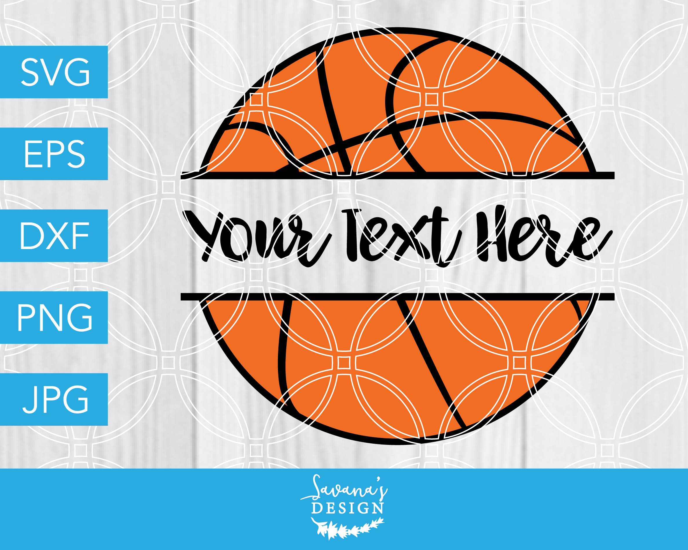 Basketball SVG Custom Text Cut File, a Sport Illustration by SavanasDesign