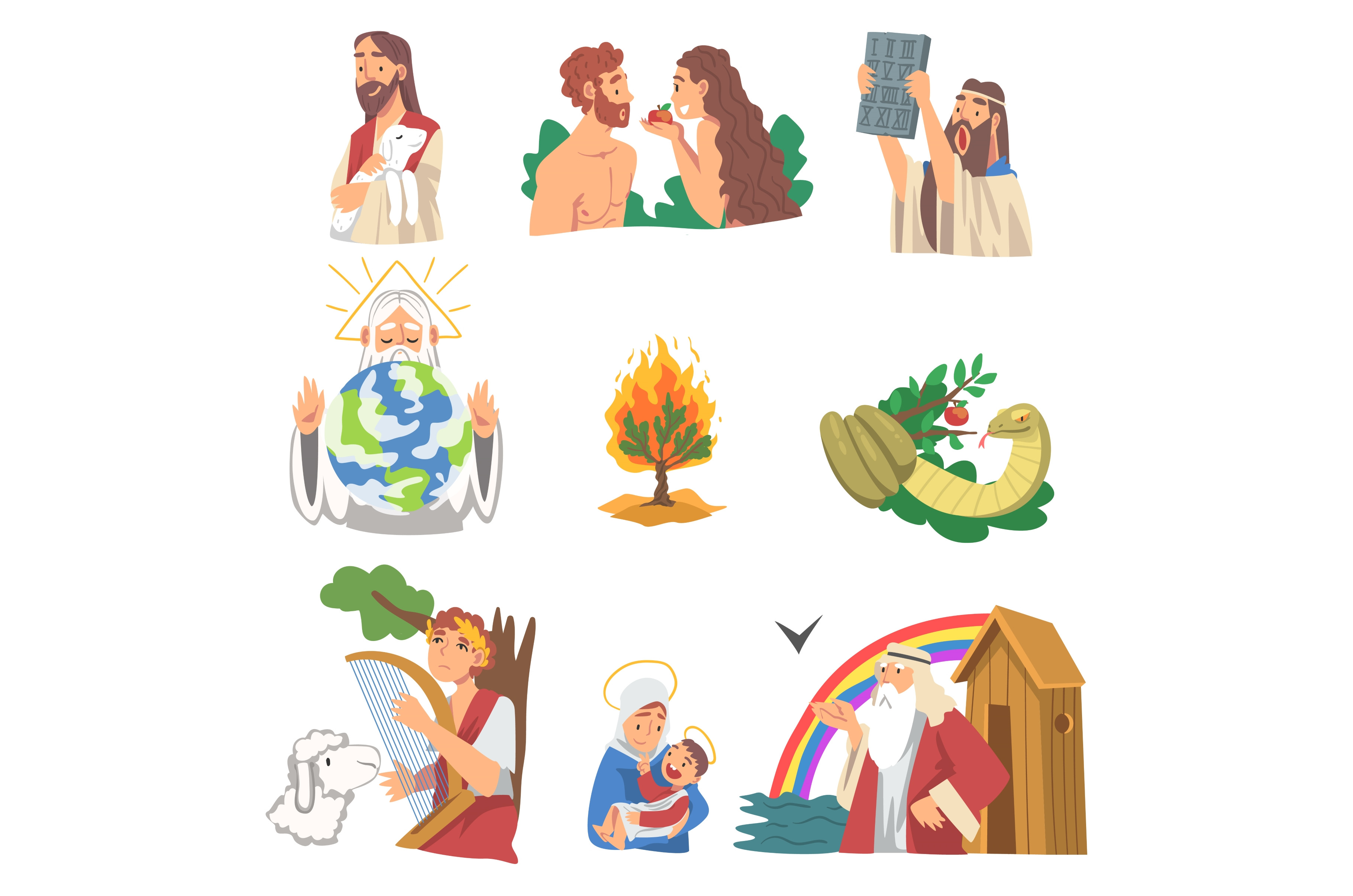 Bible Narratives with Adam and Eve, an Illustration by TopVectors