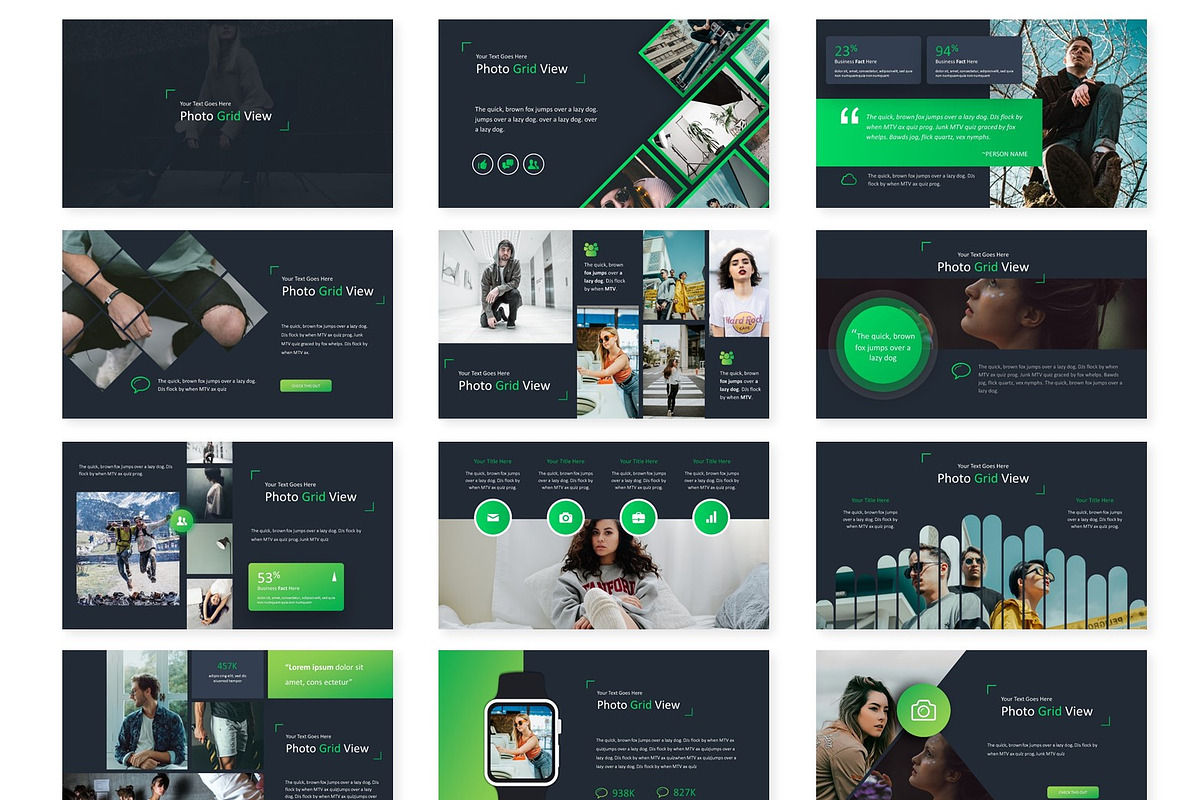 Photo Grid - Google Slides Template, a Presentation Template by AQR Studio