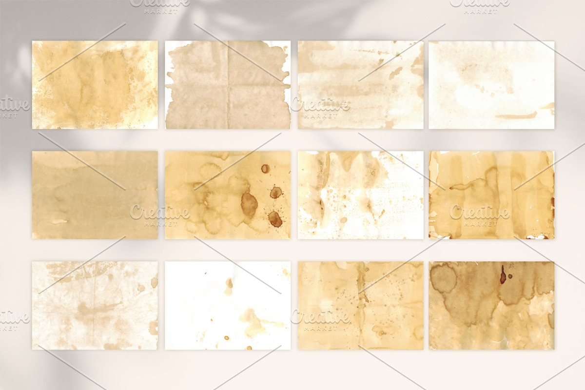12 vintage coffee paper textures #1 | Creative Market