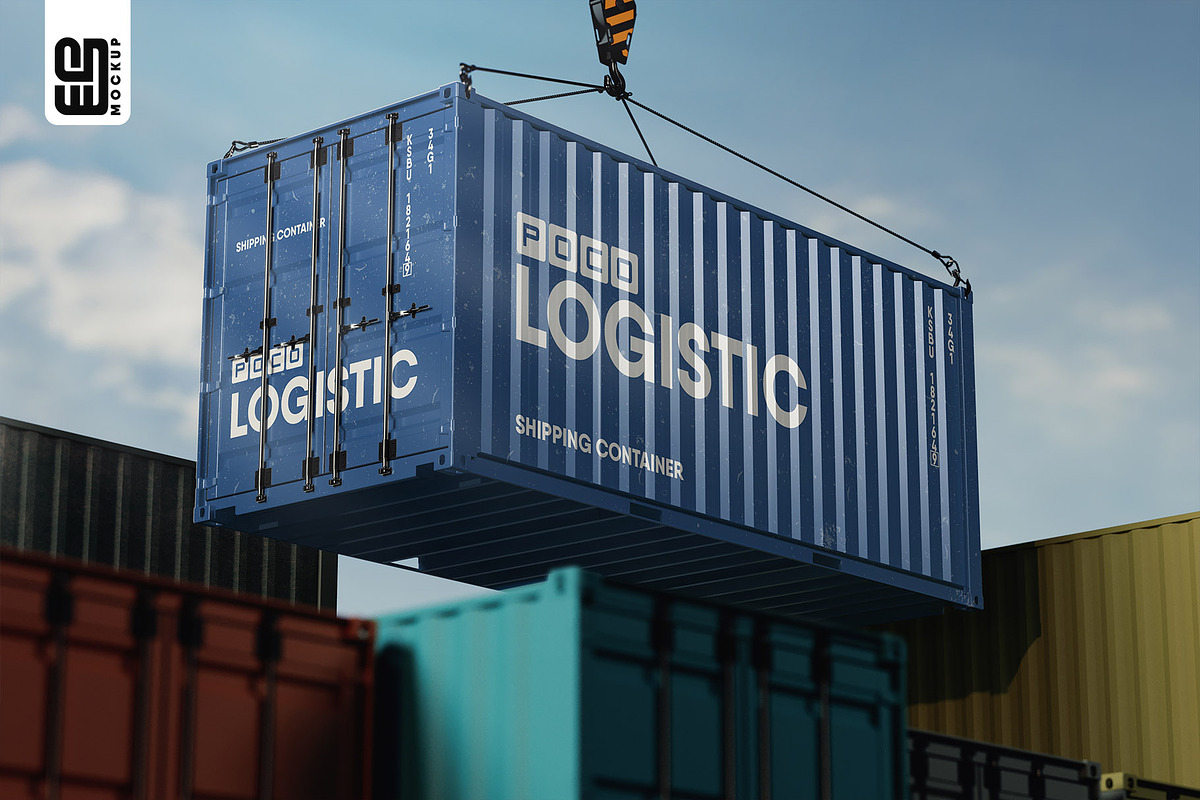 Hanging Shipping Container Mockup, an Advertising Mockup by SD Mockup