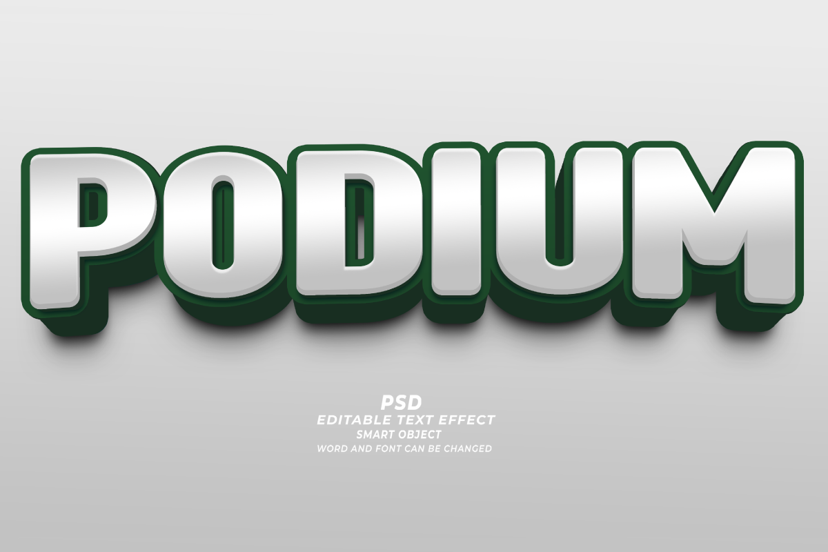 Podium PSD 3D Editable Text Effect, a Layer Style Add-On by TrueVector