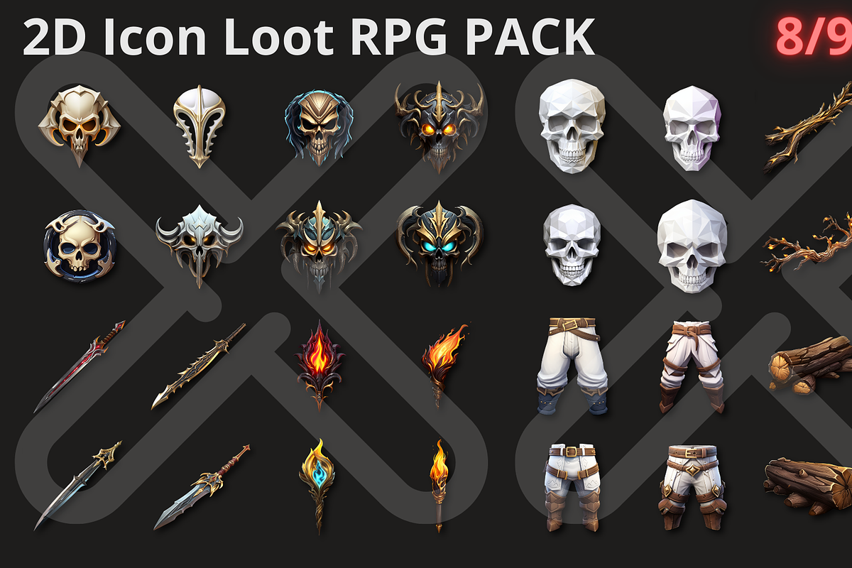 2D Icon Fantasy RPG Pack, a Solid Icon by TwoBitsCompany