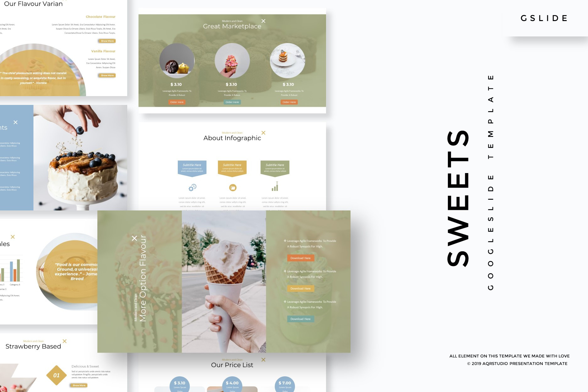 Sweets - Google Slides Template, a Presentation Template by AQR Studio