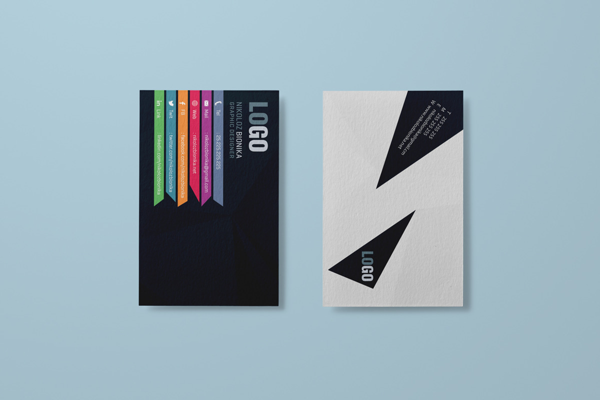 Colorlines Business Card, a Business Card Template by Nikolozgraphic