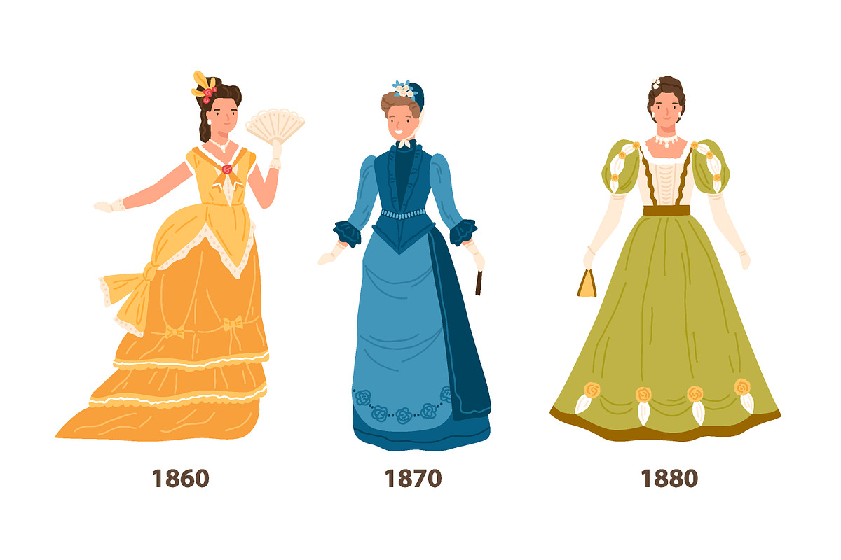 Women fashion history timeline, a Person Illustration by Good Studio ...
