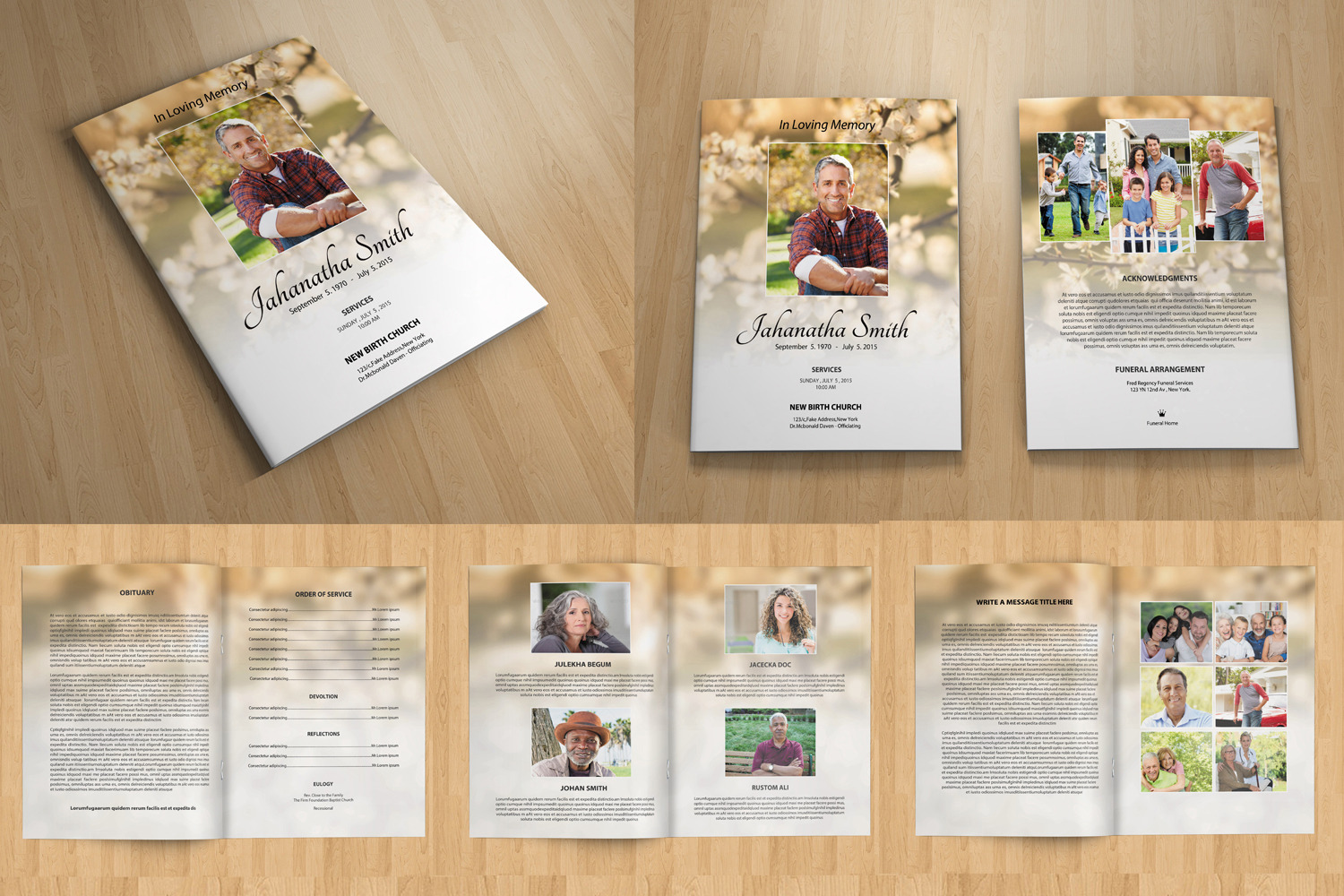 Funeral Program Booklet Template