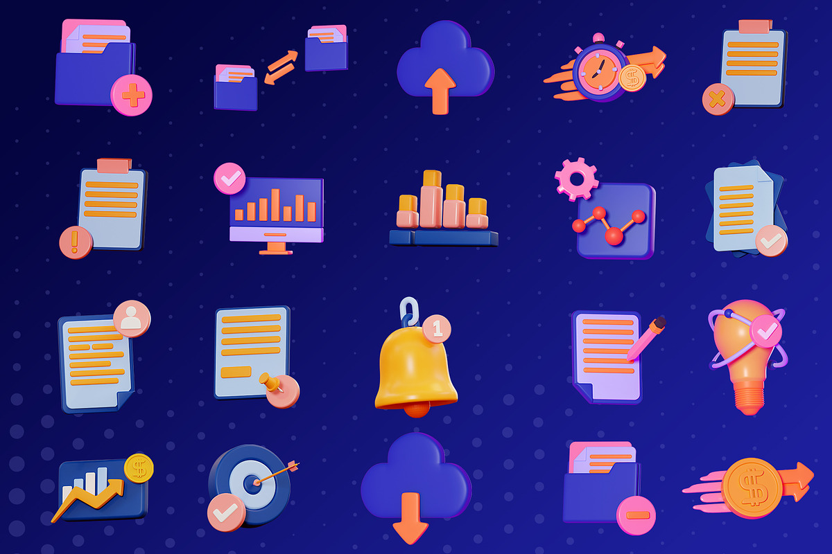 Business 3D Icon Pack, an Object 3D Model by adirosproject