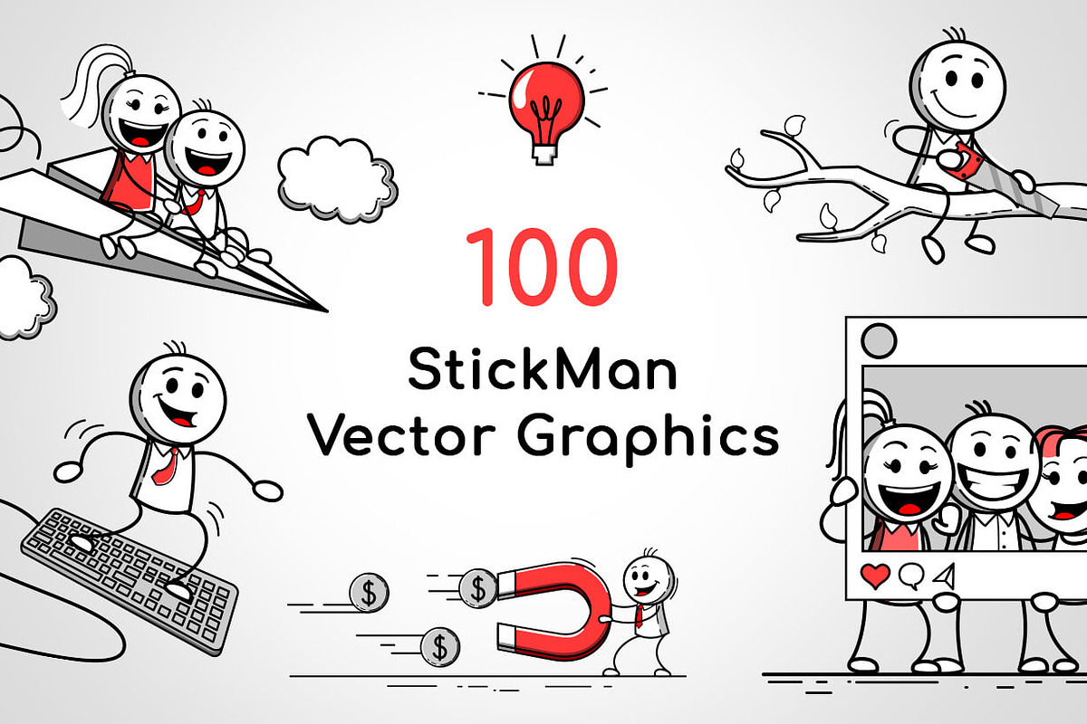 Stickman Illustrations Mega Bundle, a Person Illustration by GraphicMama