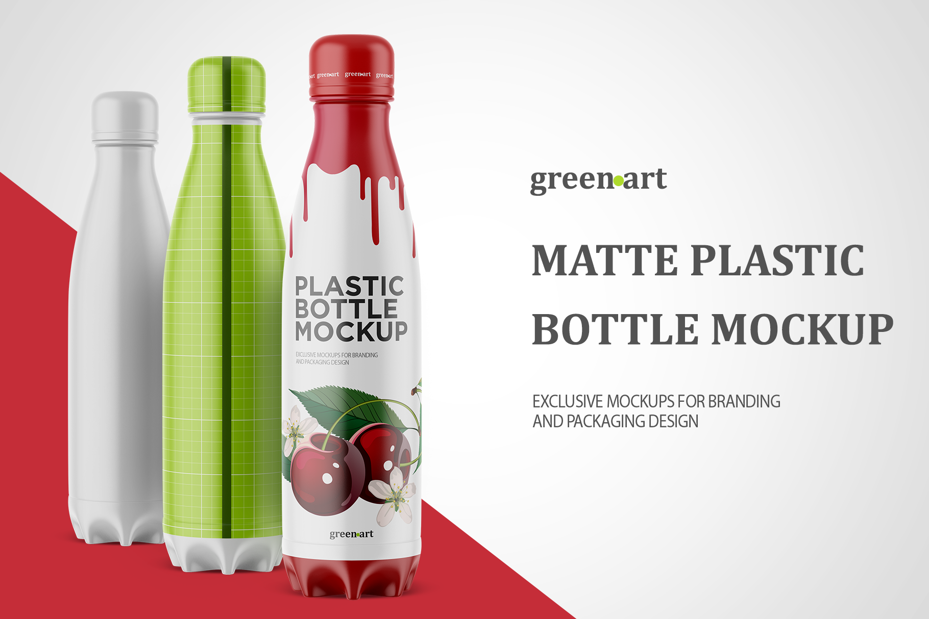 500ml Bottle with Matte Label Mockup, a Product Mockup by Green Art