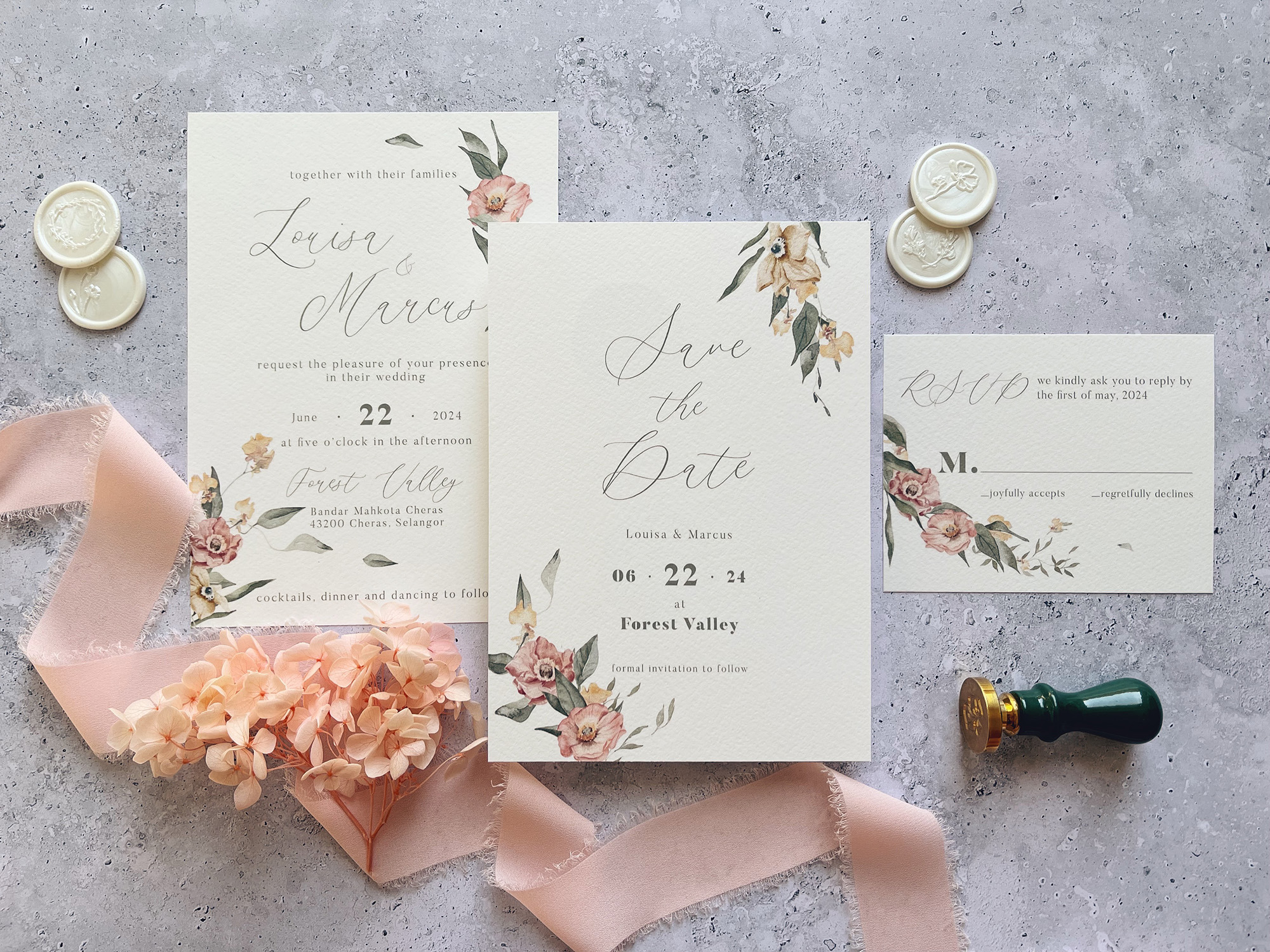 Ethereal Foliage Wedding Suite, an Invitation Template by ...