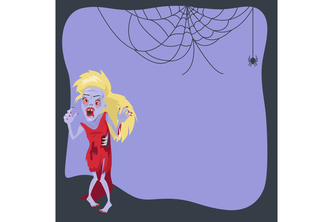 Poster with Female Monster Vector Illustration, an Object Graphic by ...