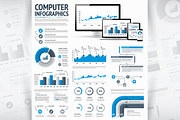 IT Statistics Vector Infographic Set, a Technology Illustration by ...
