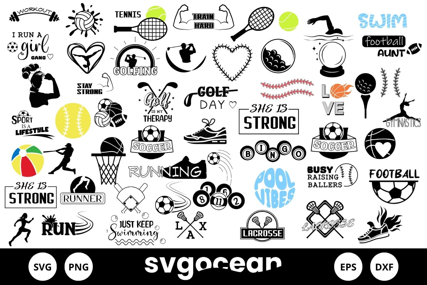 Sports Svg Bundle | Clipart, an Illustration by svgocean
