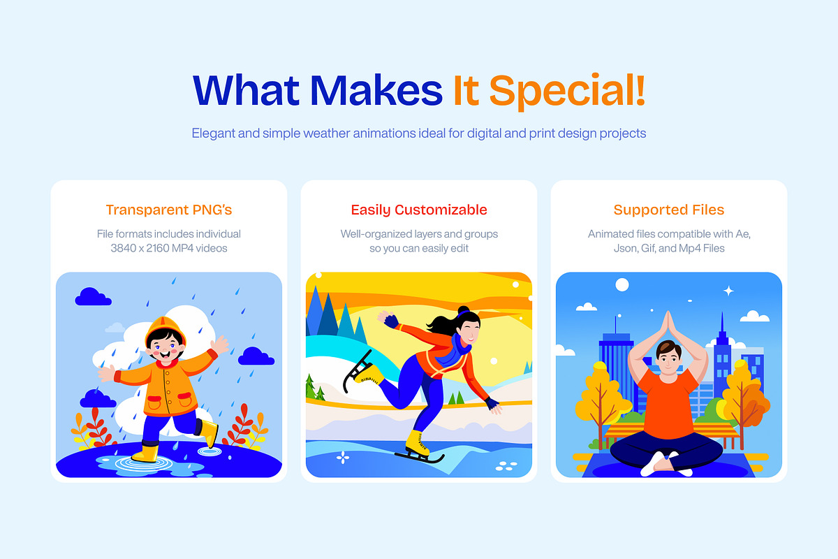 Animated Winter and Seasons Illustrations