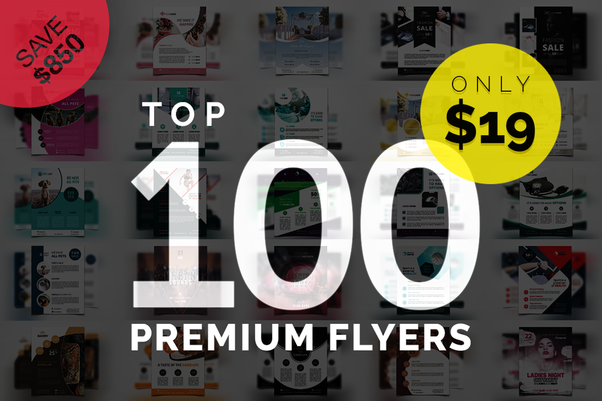 TOP 100 PREMIUM Flyers Templates, a Flyer Template by UNIK Agency