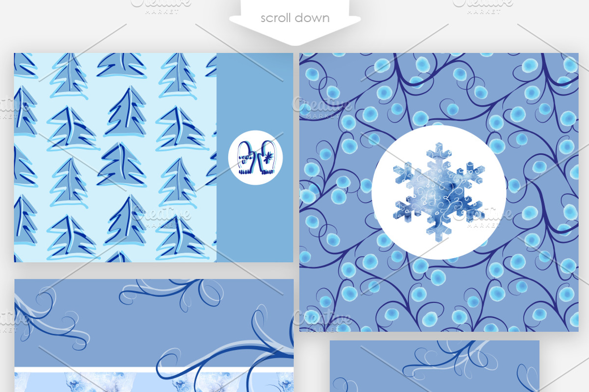 Winter Time Set, a Card Template by Marina Grau