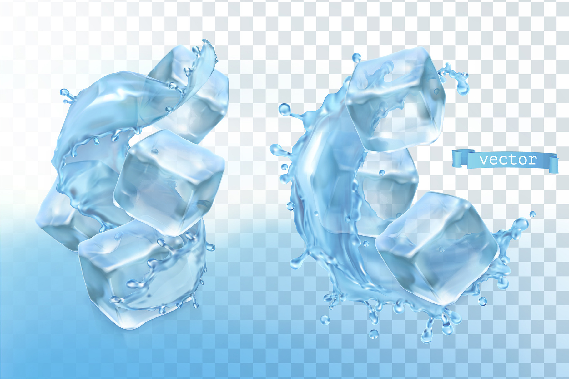 Ice cubes and water splashes, vector, a Solid Icon by Allevinatis ...