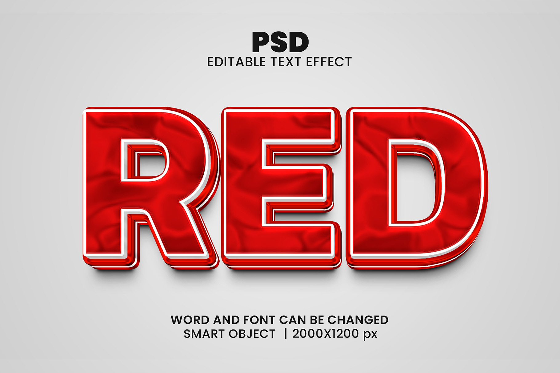 Red 3d Editable Psd Text Effect, a Layer Style Add-On by bdrobin