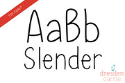 Slender Hand-Drawn Font, a Sans Serif Font by dresdencarrie designs