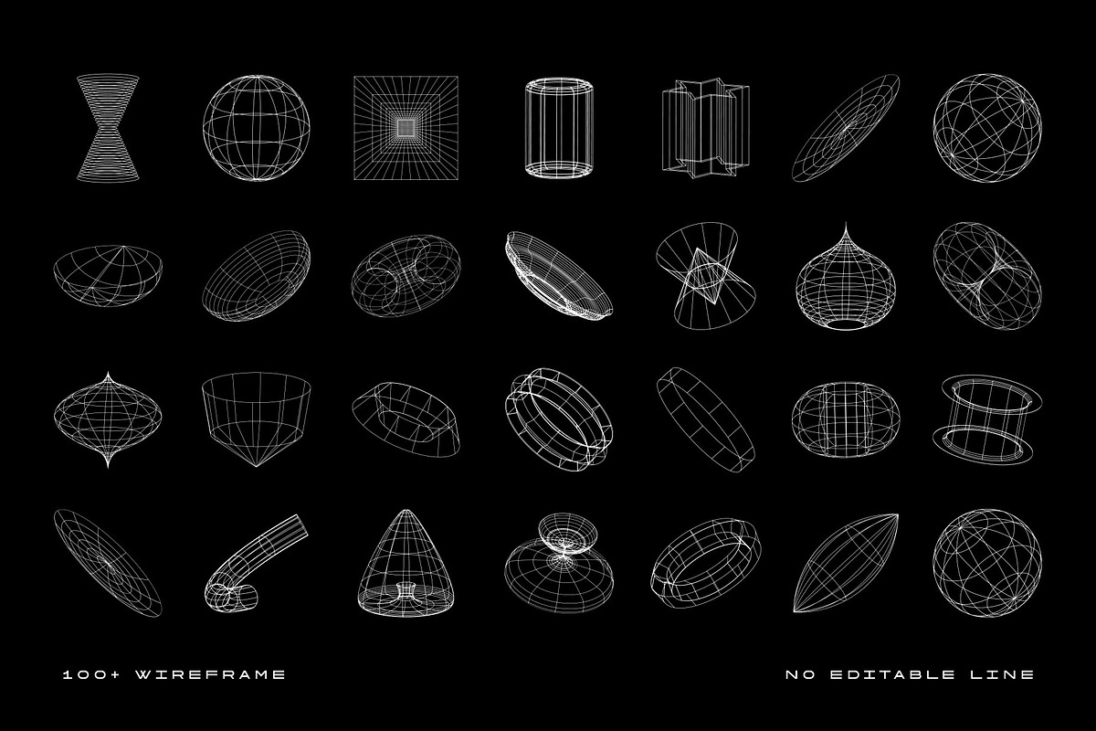 Wireframe Design Element, a Technology Illustration by freeject.net