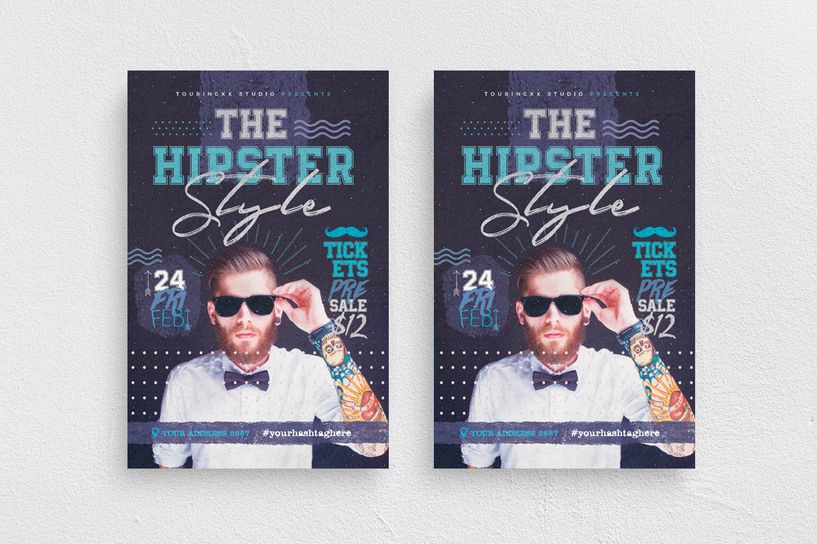 The Hipster Style Flyer Template, a Flyer Template by Touringxx ...