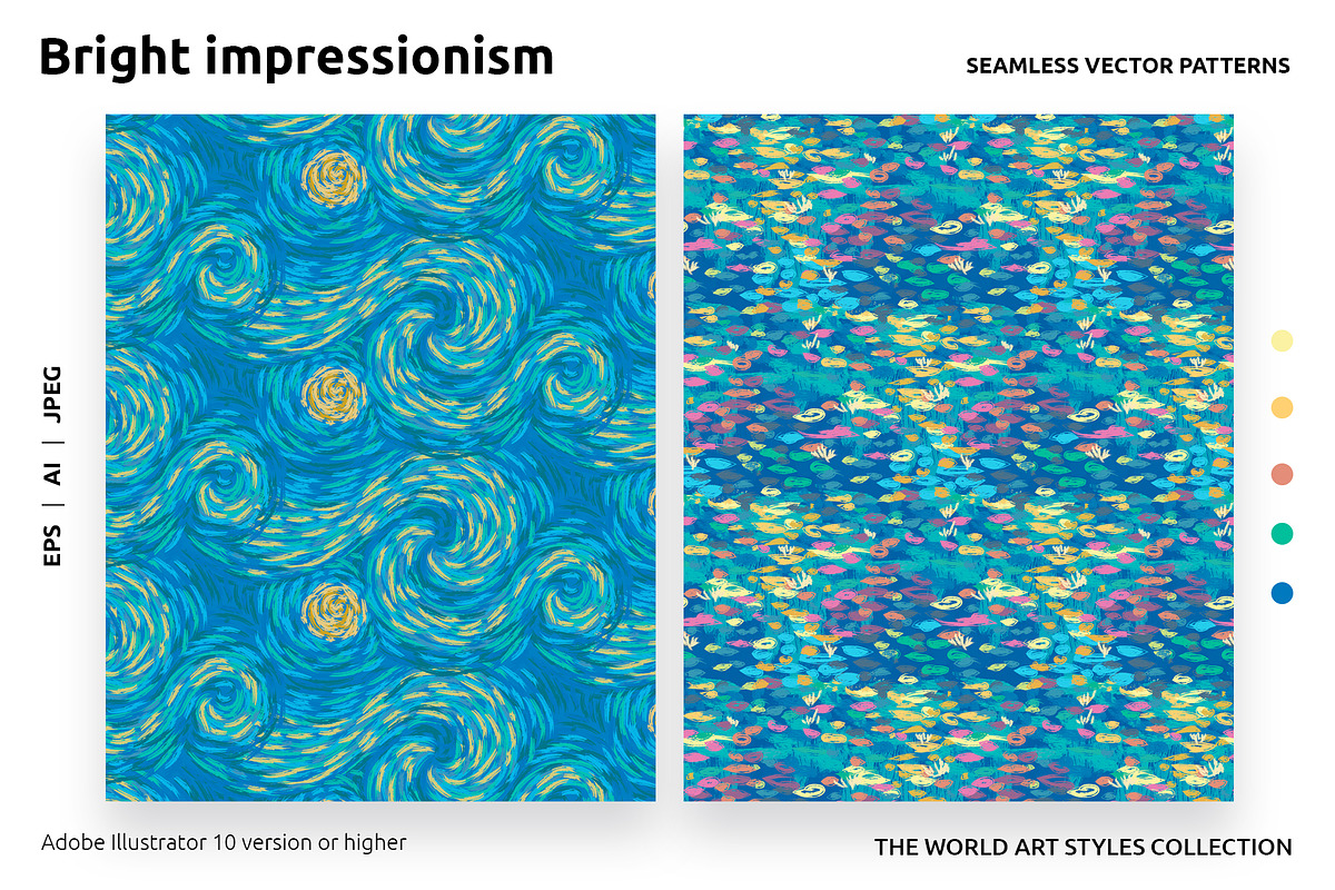 Abstract Impressionism Vector Patterns