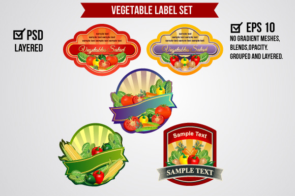 Vegetable Label Set, a Graphic by Propylparaben