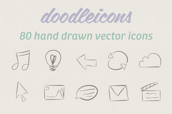 80 Hand Drawn Vector Icons, an Icon by Jamie Pickering
