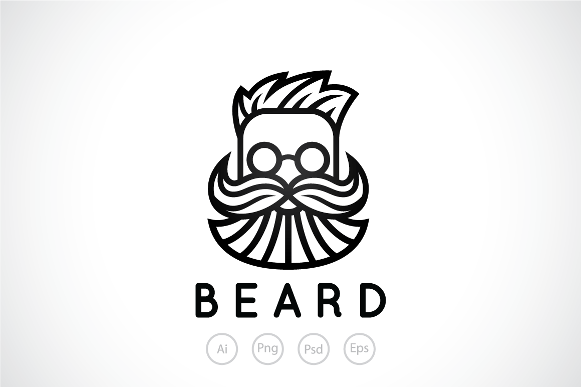 Bearded Man Barber Shop Logo, a Branding & Logo Template by Heavtryq Design