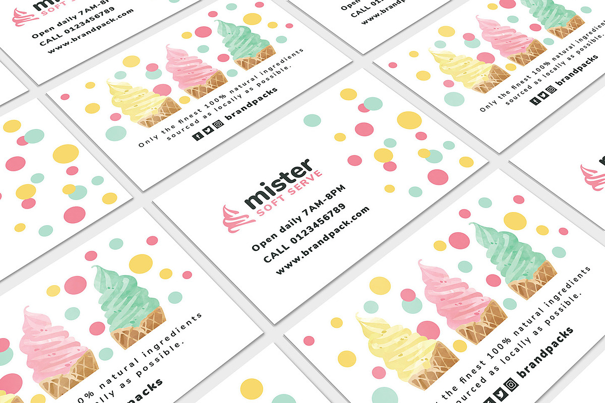 Ice Cream Shop Business Card, a Business Card Template by BrandPacks